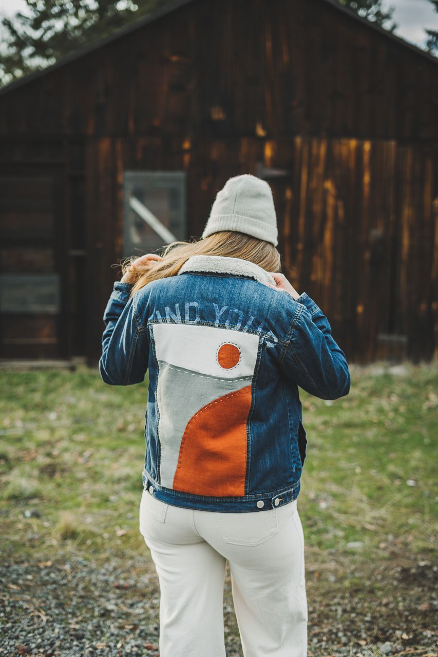 Patchwork and Quilted Back Denim Jacket DIY