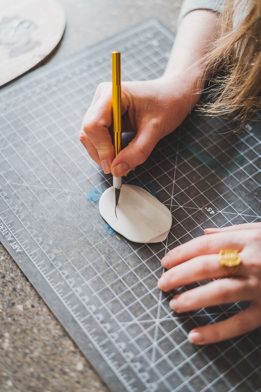 An Easy Geometric Oven Bake Clay Fridge Magnets DIY