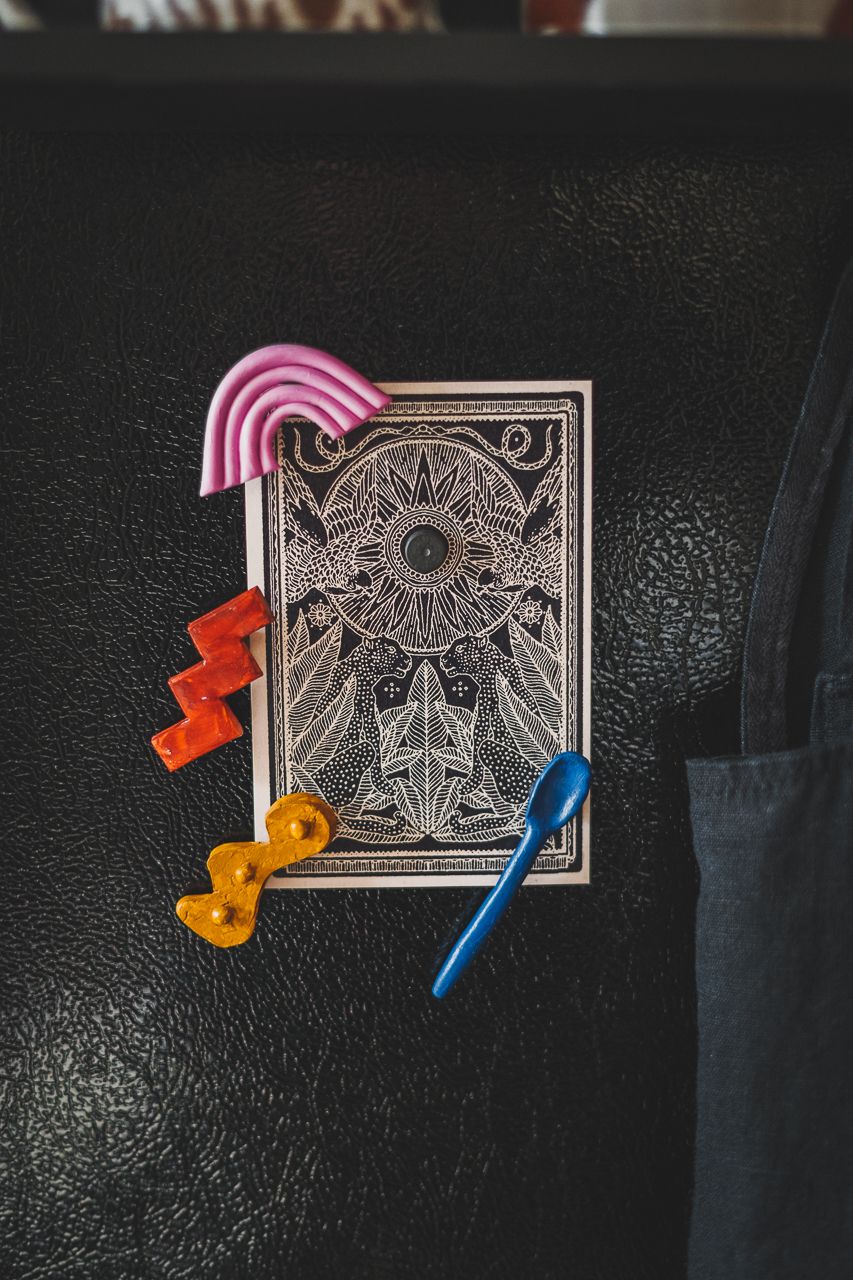 An Easy Geometric Oven Bake Clay Fridge Magnets DIY