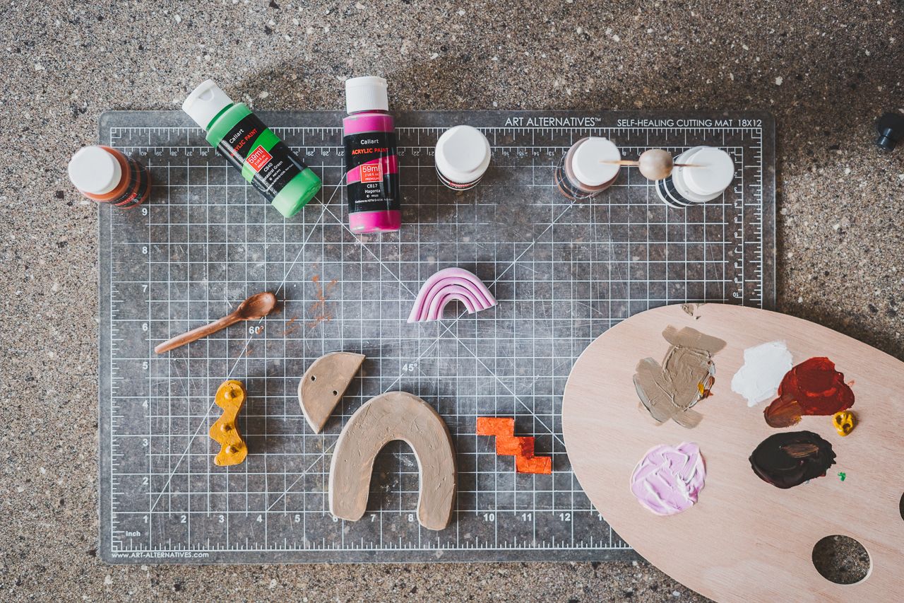 An Easy Geometric Oven Bake Clay Fridge Magnets DIY