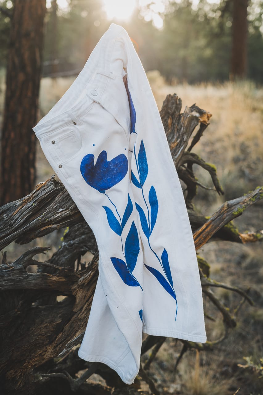 Floral Hand-Painted Jeans DIY