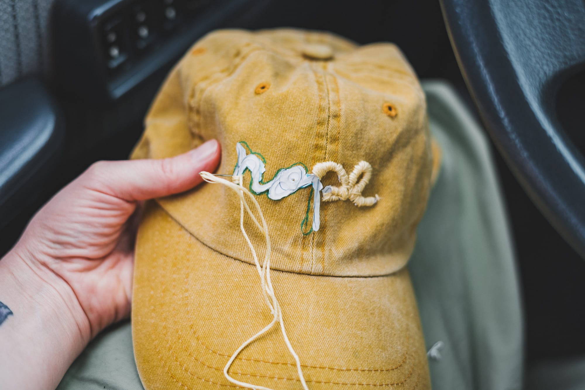 How to Embroider Raised Letters on a Hat with Hot Glue